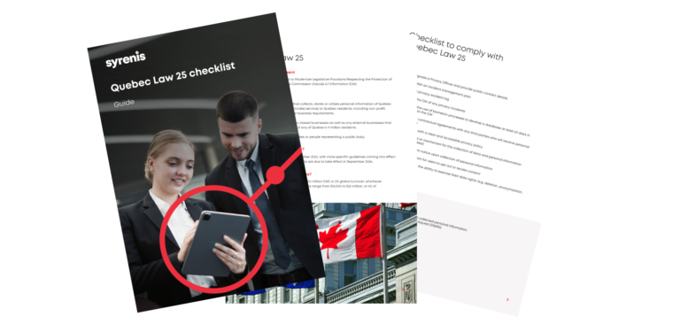 Quebec Law 25 Checklist | Syrenis